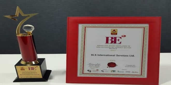 BLS International honoured with“Brand Excellence Award in the Visa ...